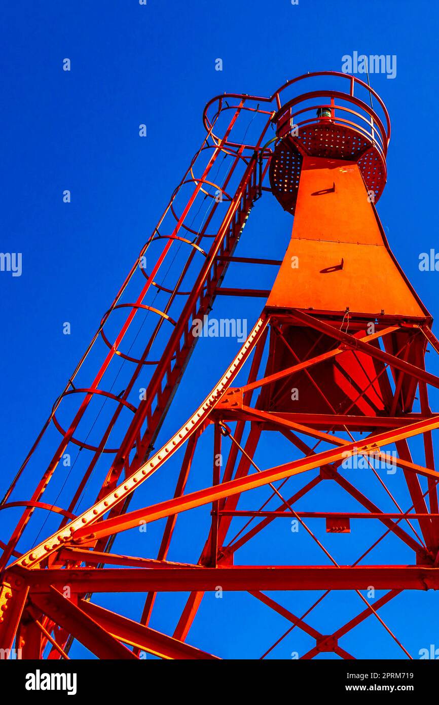 Red tower watchtower lighthouse architecture at Schlachte in Bremen ...