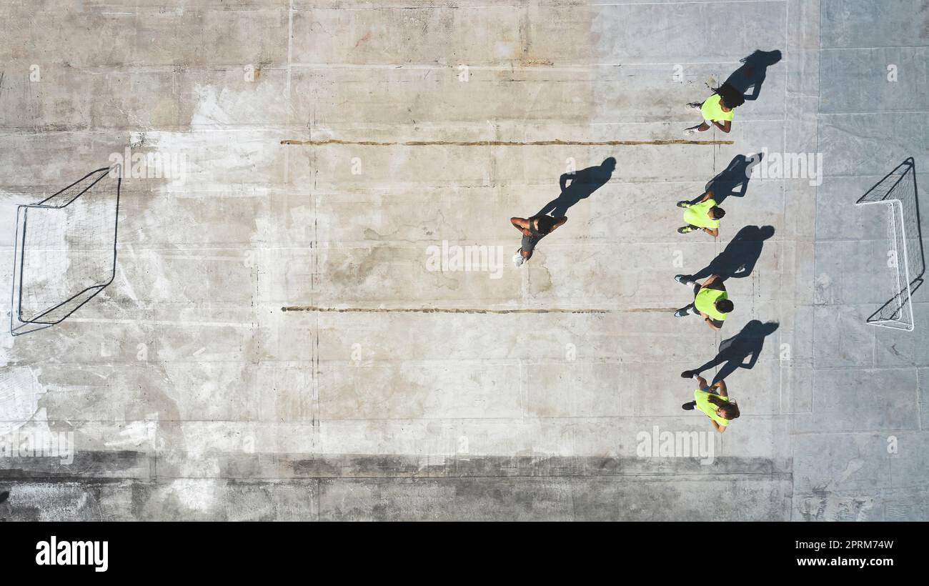 Sports, soccer player and team with coach stretching, working on game ...