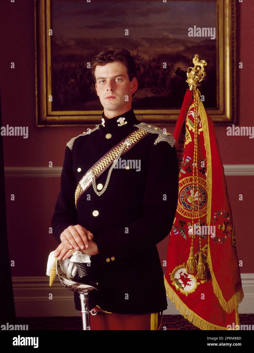 A Lieutenant in the Royal Hussar armed forces regiment photographed in ...