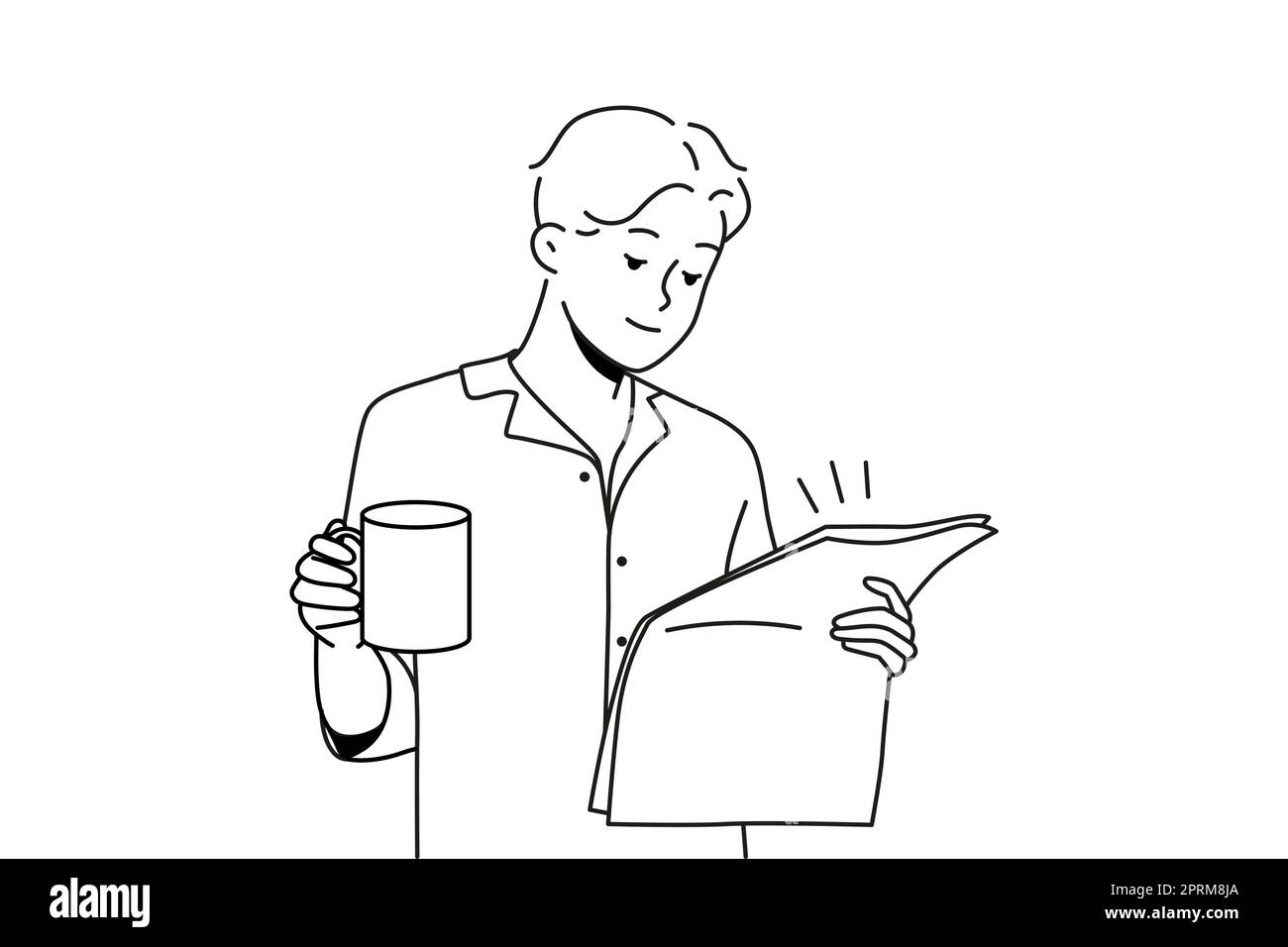 Happy young man coffee house Stock Vector Images - Alamy