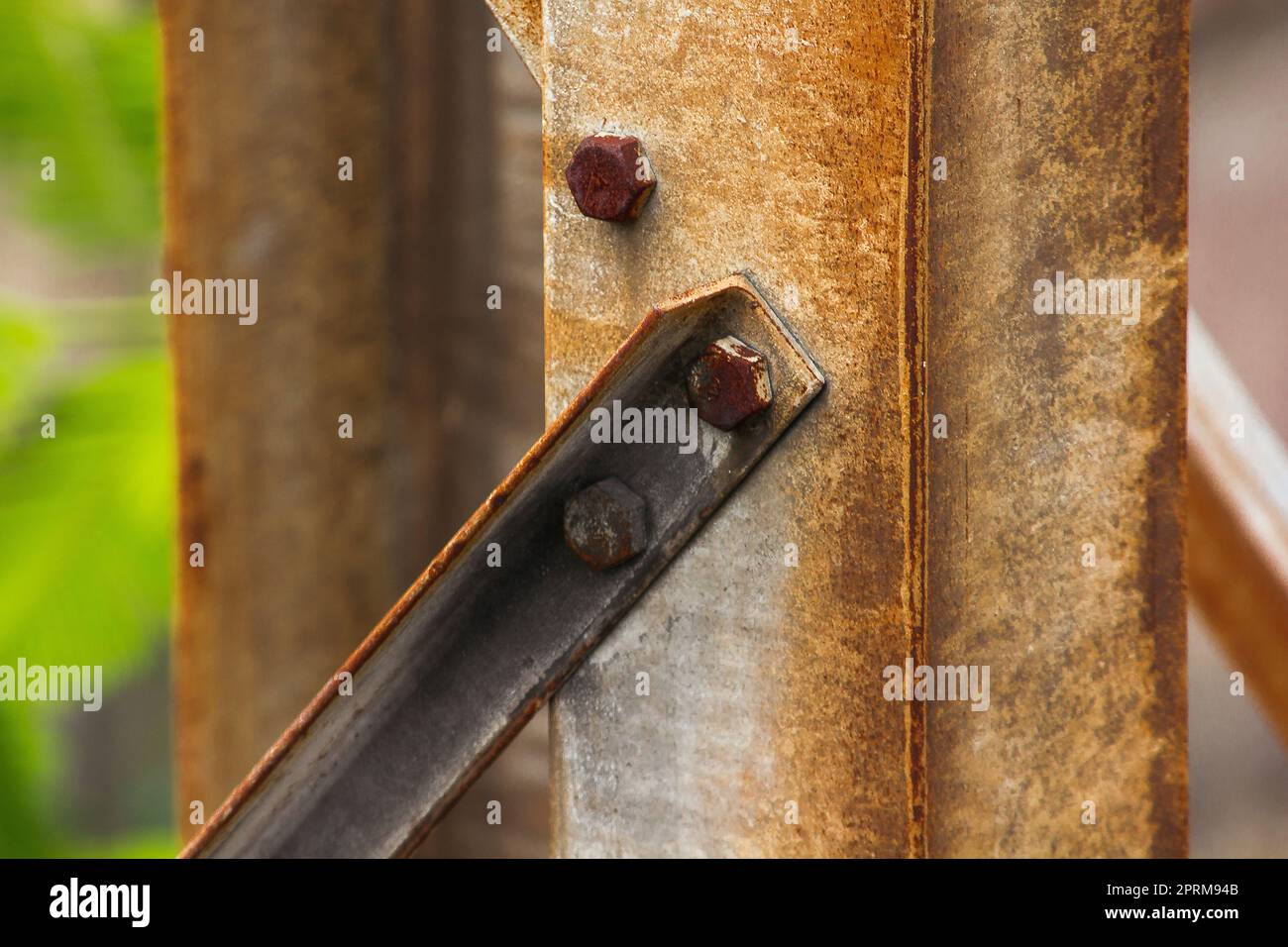 The nut is rusted at the steel pole Stock Photo - Alamy