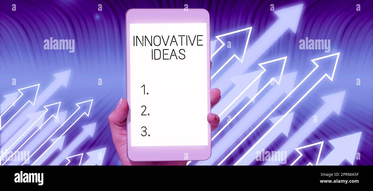 Text caption presenting Innovative Ideas, Business showcase concepts ...