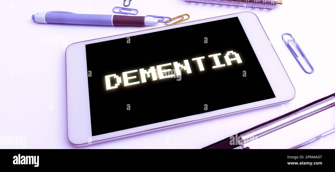 Text showing inspiration Dementia, Internet Concept examination of ...