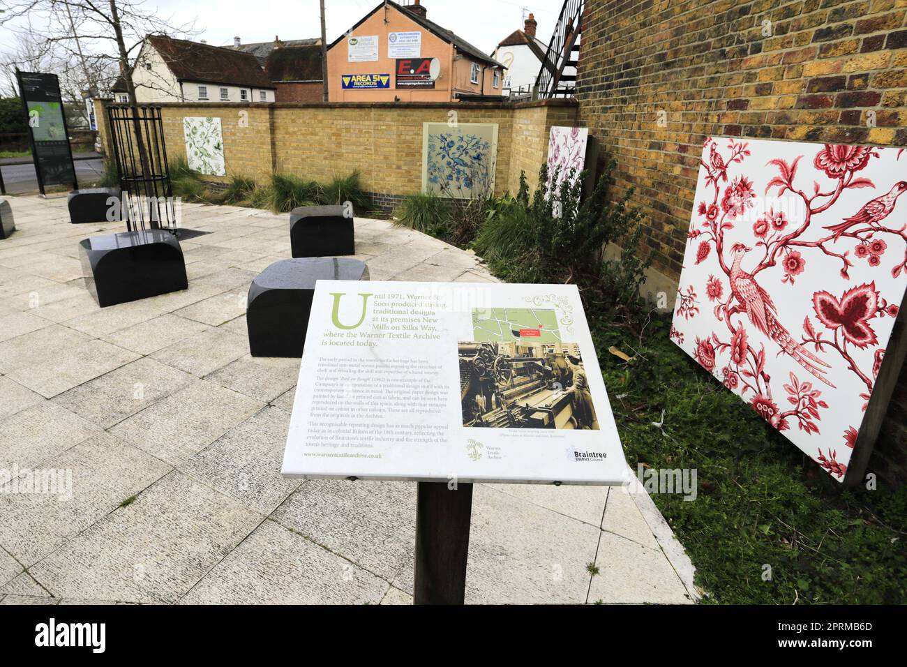 The Warner Textile Archive information board, Braintree town, Essex ...