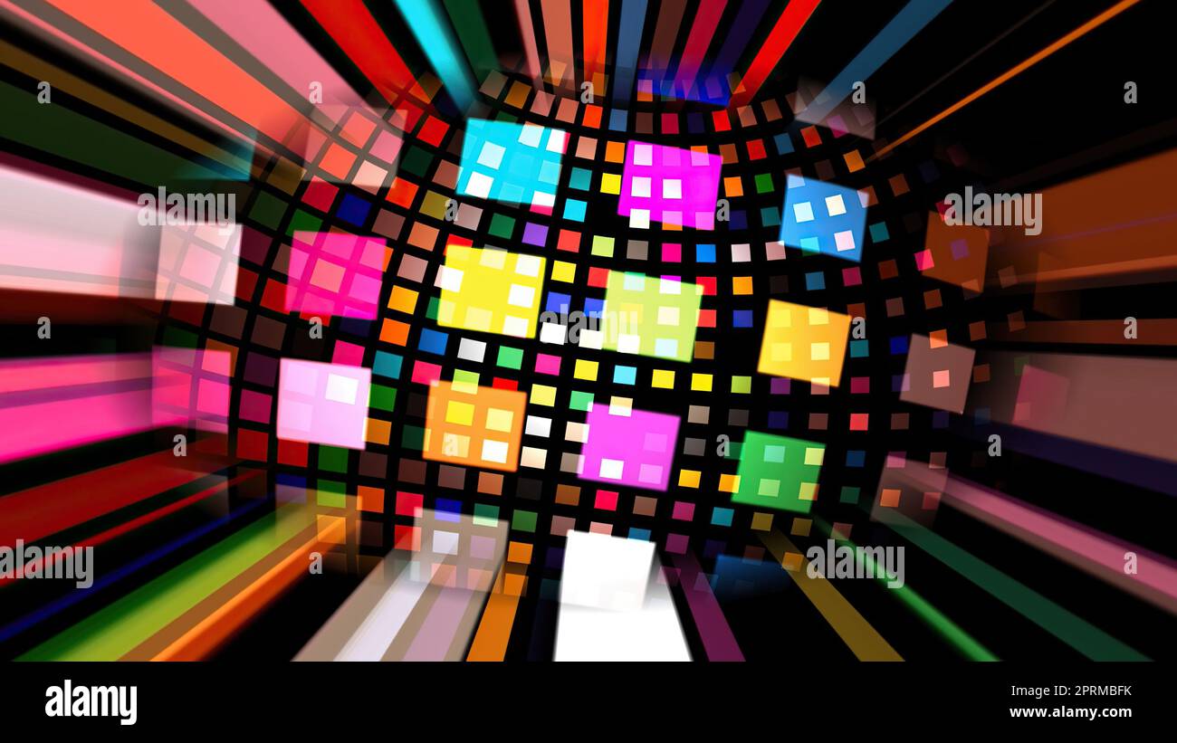 Colorful pixels on rotating sphere Stock Photo - Alamy