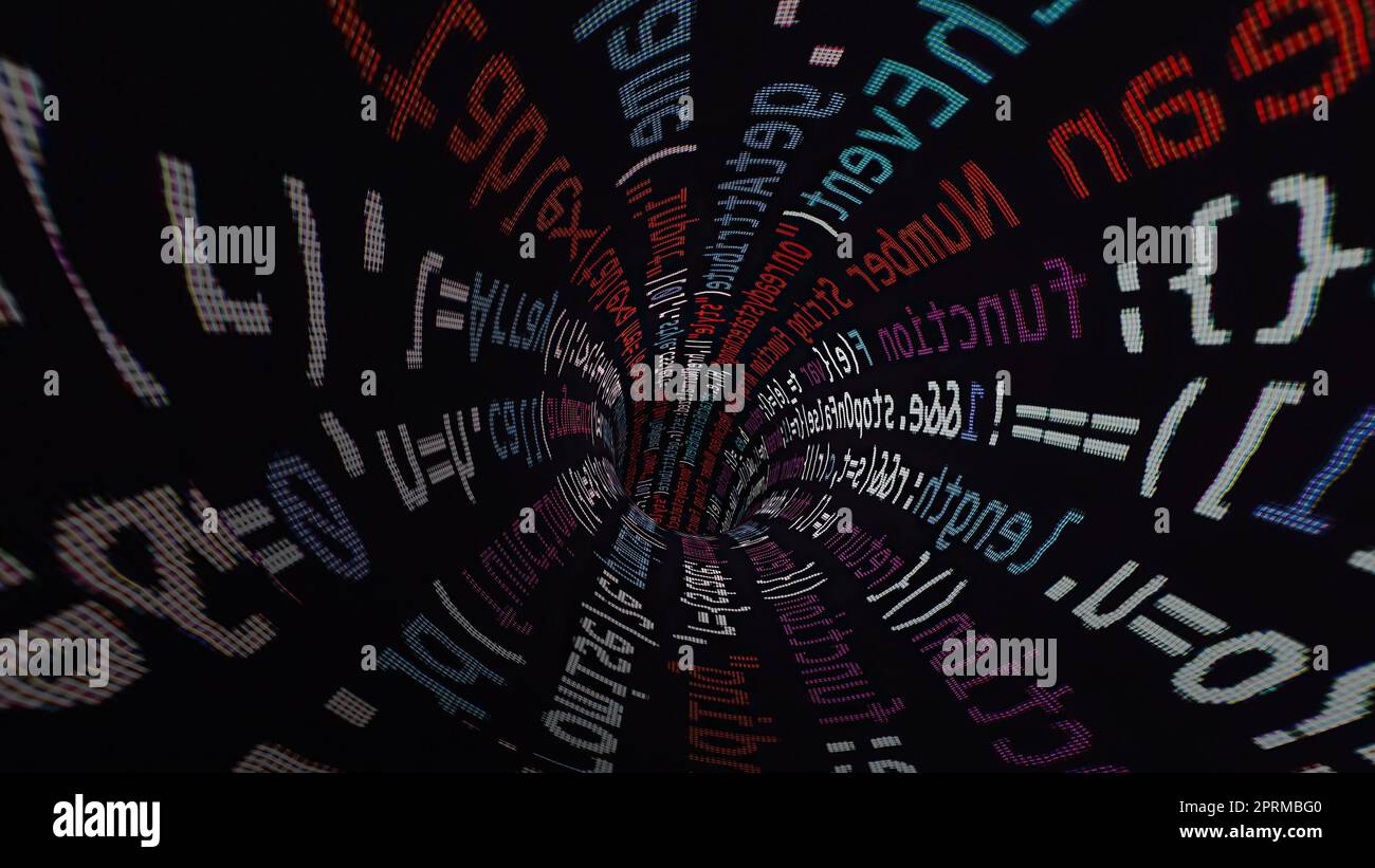 Driving through code data tunnel Stock Photo - Alamy