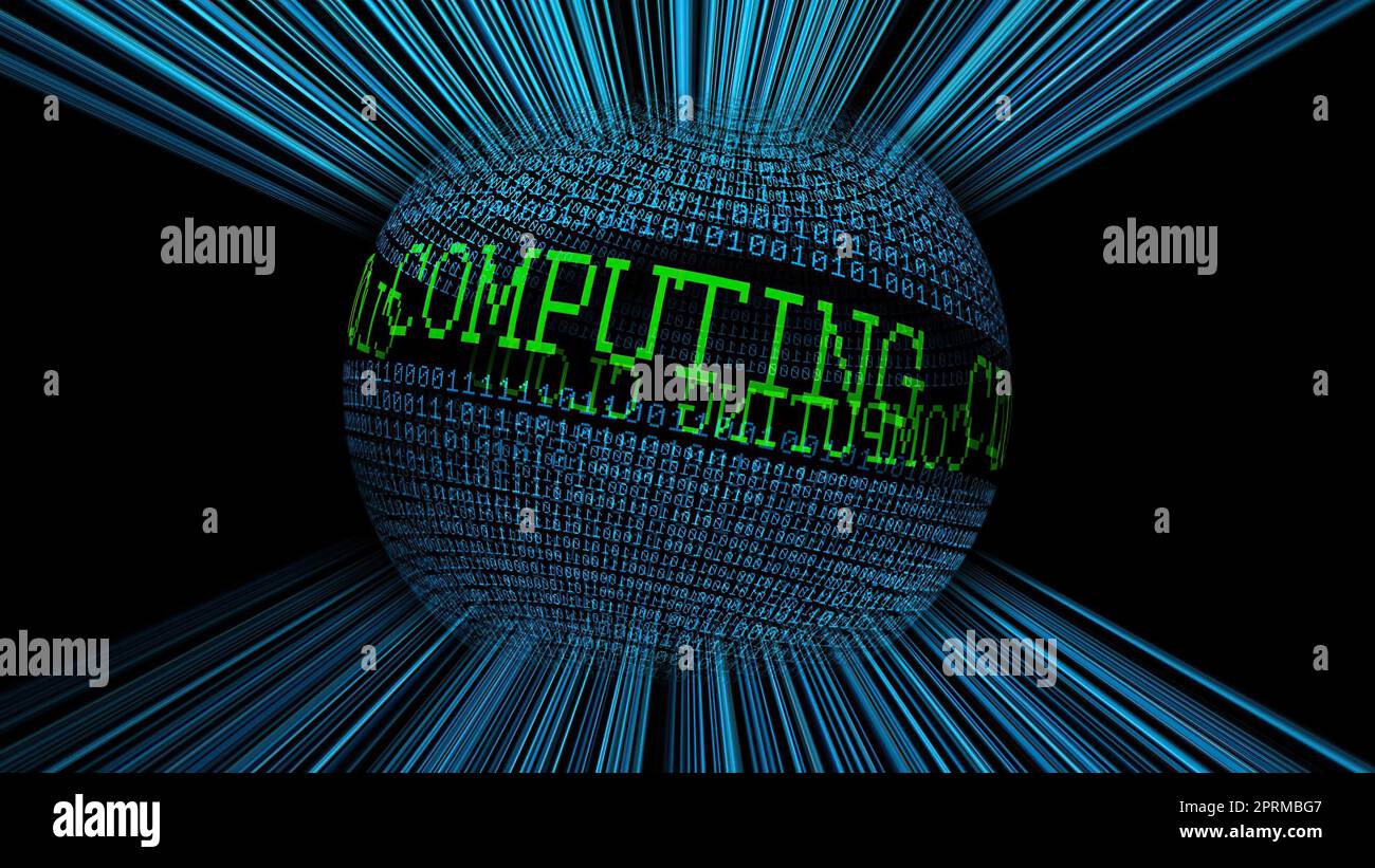 Cloud computing binary data sphere Stock Photo - Alamy