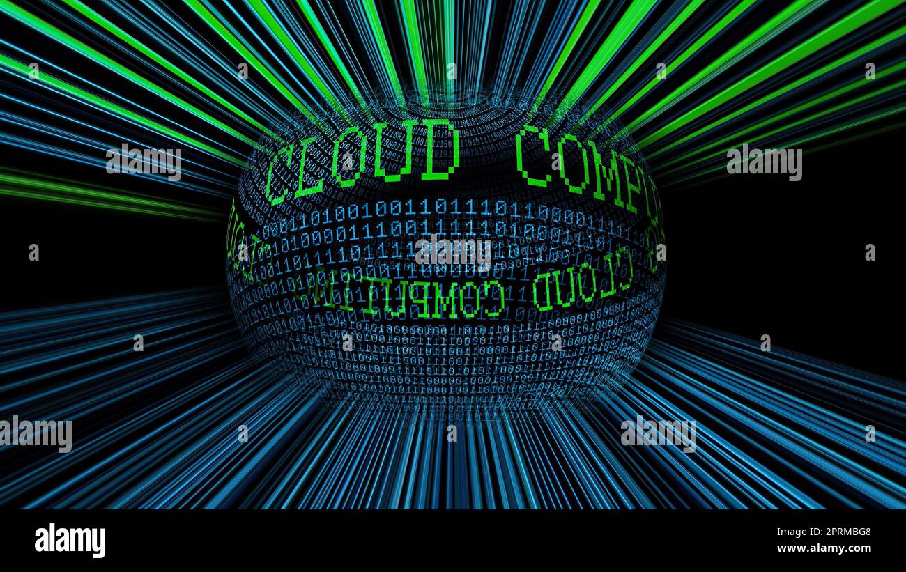 Cloud computing binary data sphere Stock Photo - Alamy