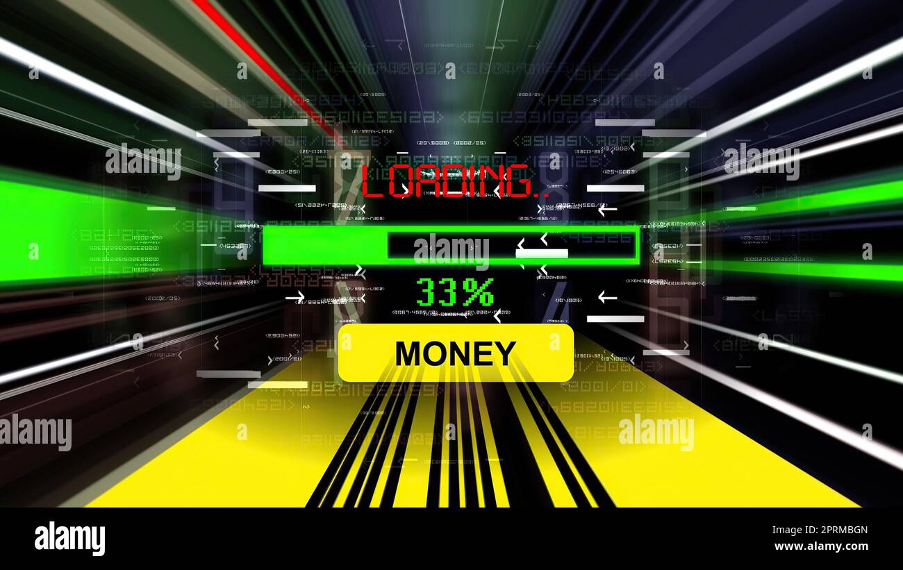 Money loading progress bar on the screen Stock Photo - Alamy