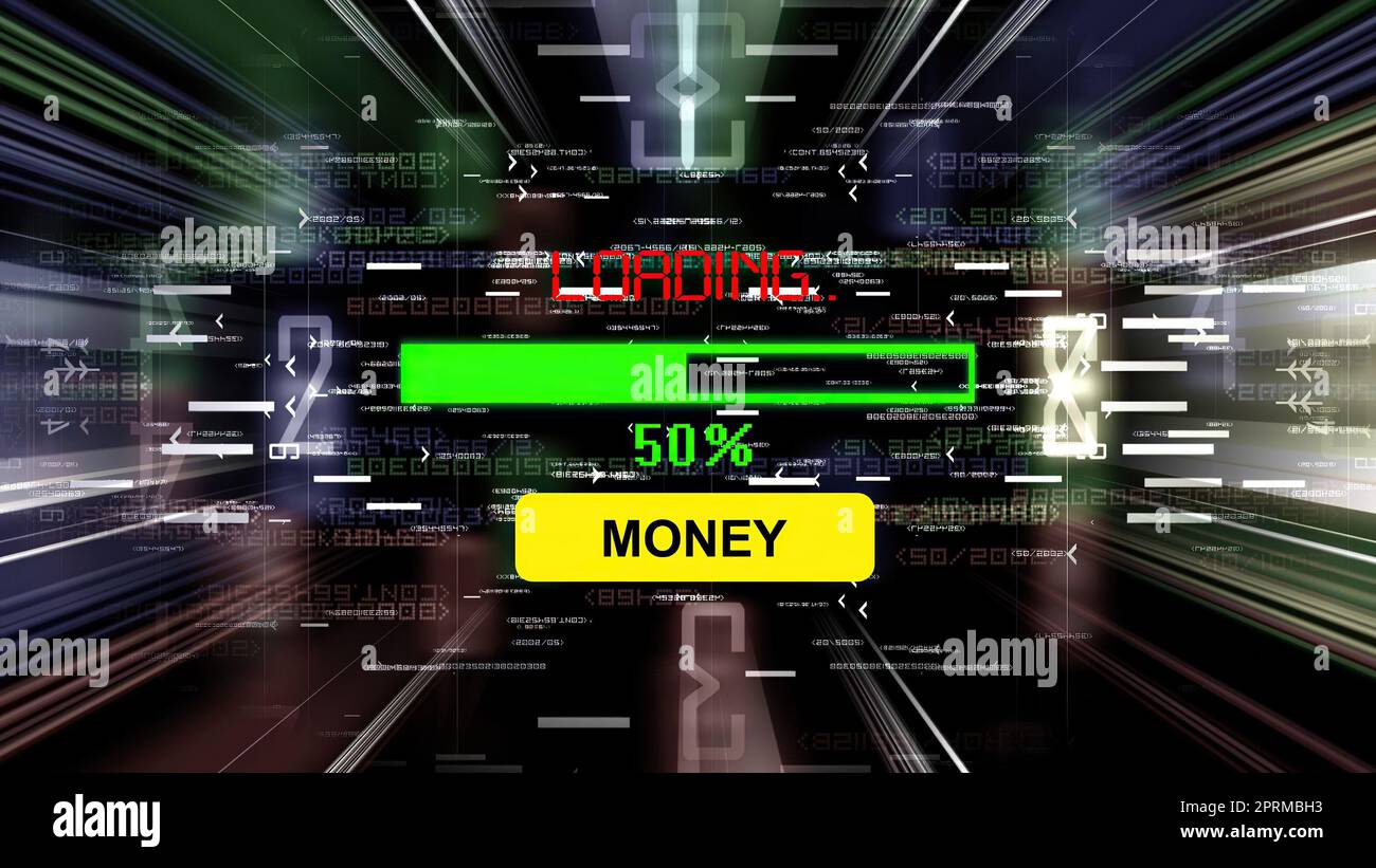 Money loading progress bar on the screen Stock Photo - Alamy