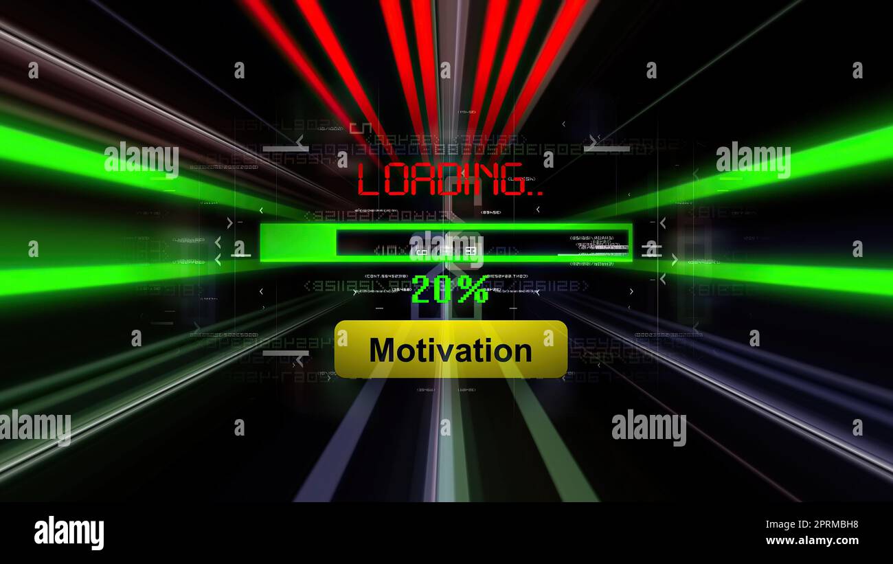 Motivation loading progress bar on the screen Stock Photo - Alamy
