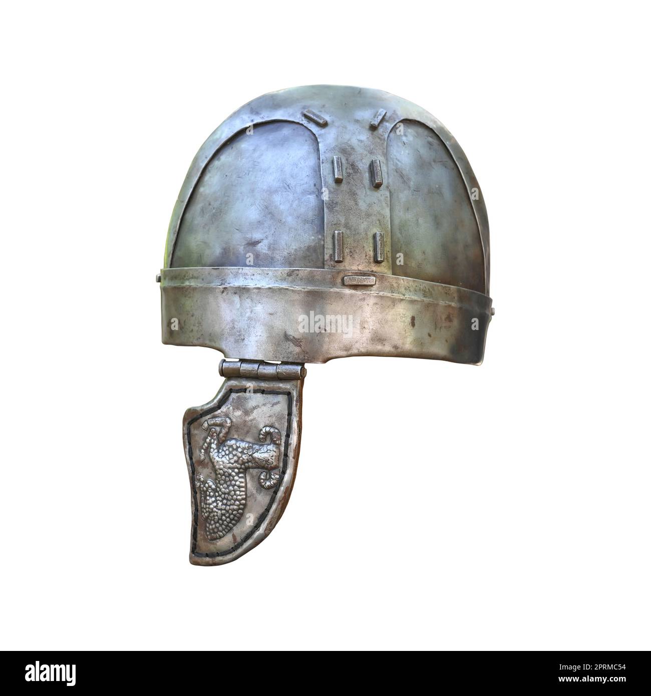 medieval metal celtic helmet isolated over white background Stock Photo ...
