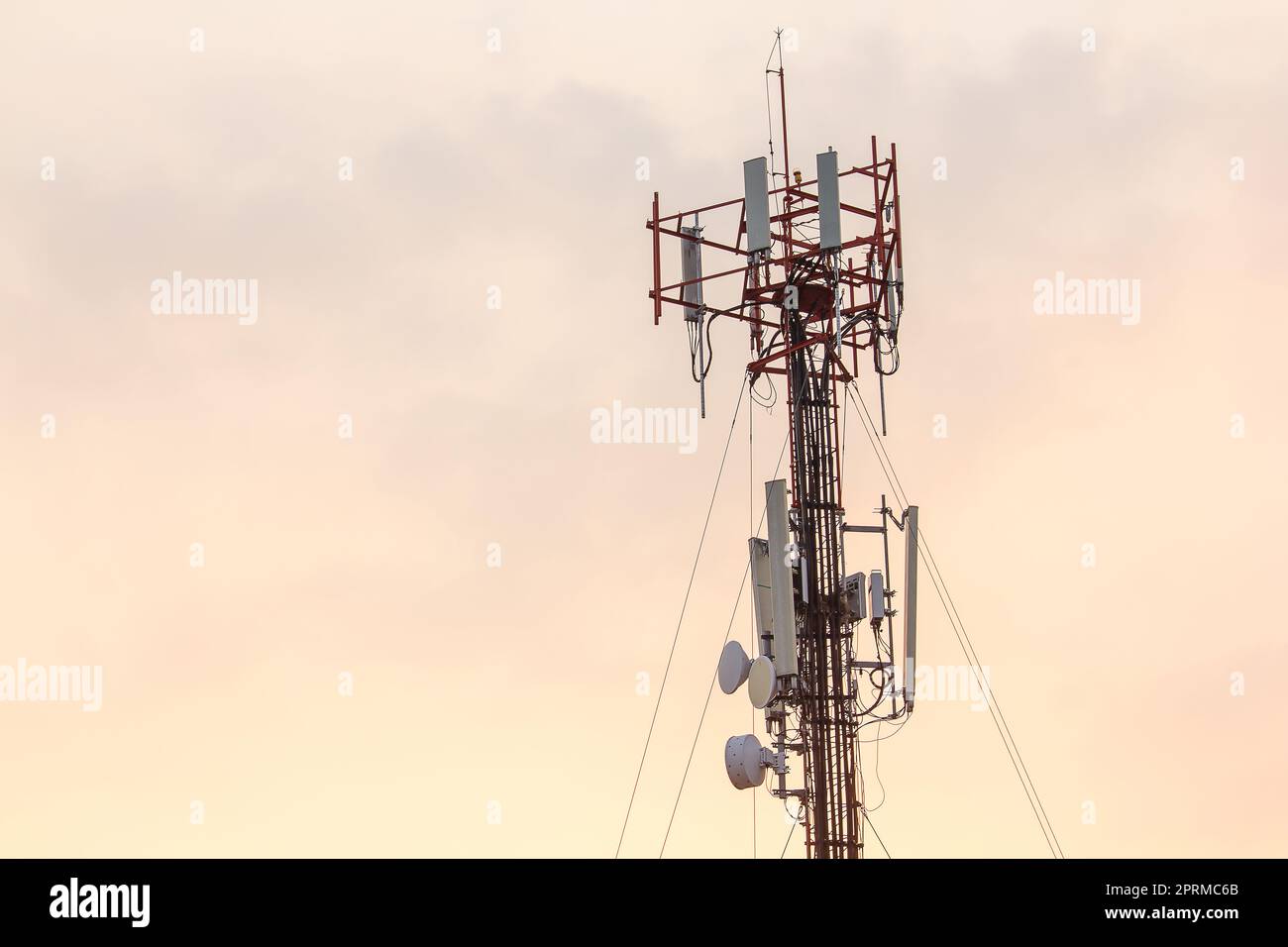 Panel Antenna installed on steel posts On high-rise buildings in the ...