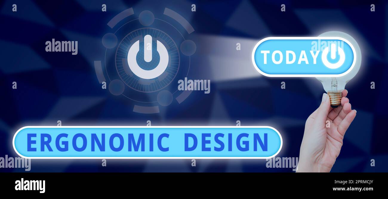 Hand writing sign Ergonomic Design, Business idea invaluable tool for ...