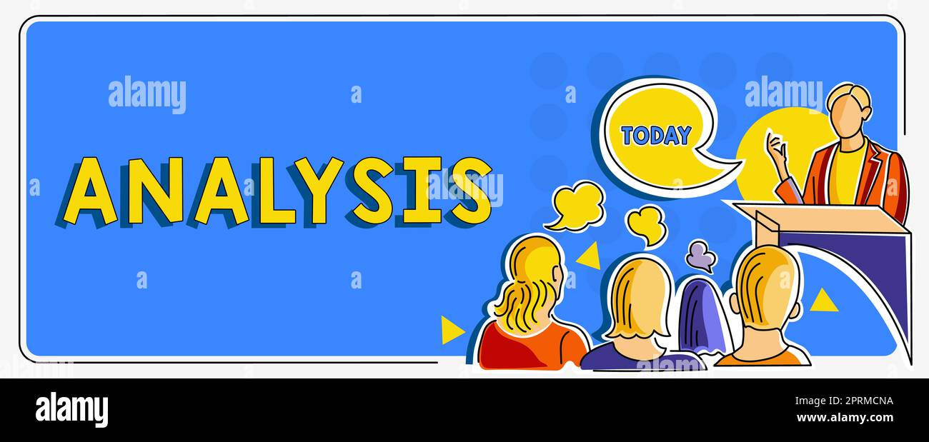 Conceptual display Analysis, Business idea process of breaking complex ...