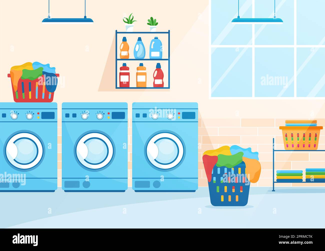 Dry Cleaning Store Service with Washing Machines, Dryers and Laundry ...