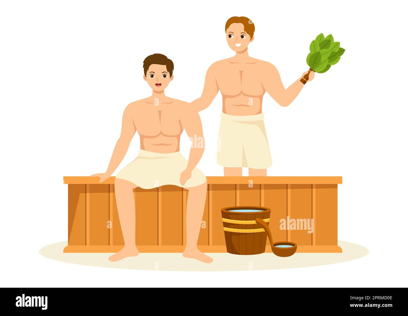 Sauna and Steam Room with People Relax, Washing Their Bodies, Steam or ...