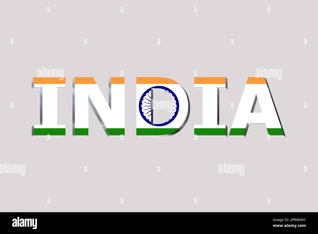 3D Flag of India on a text background Stock Photo - Alamy