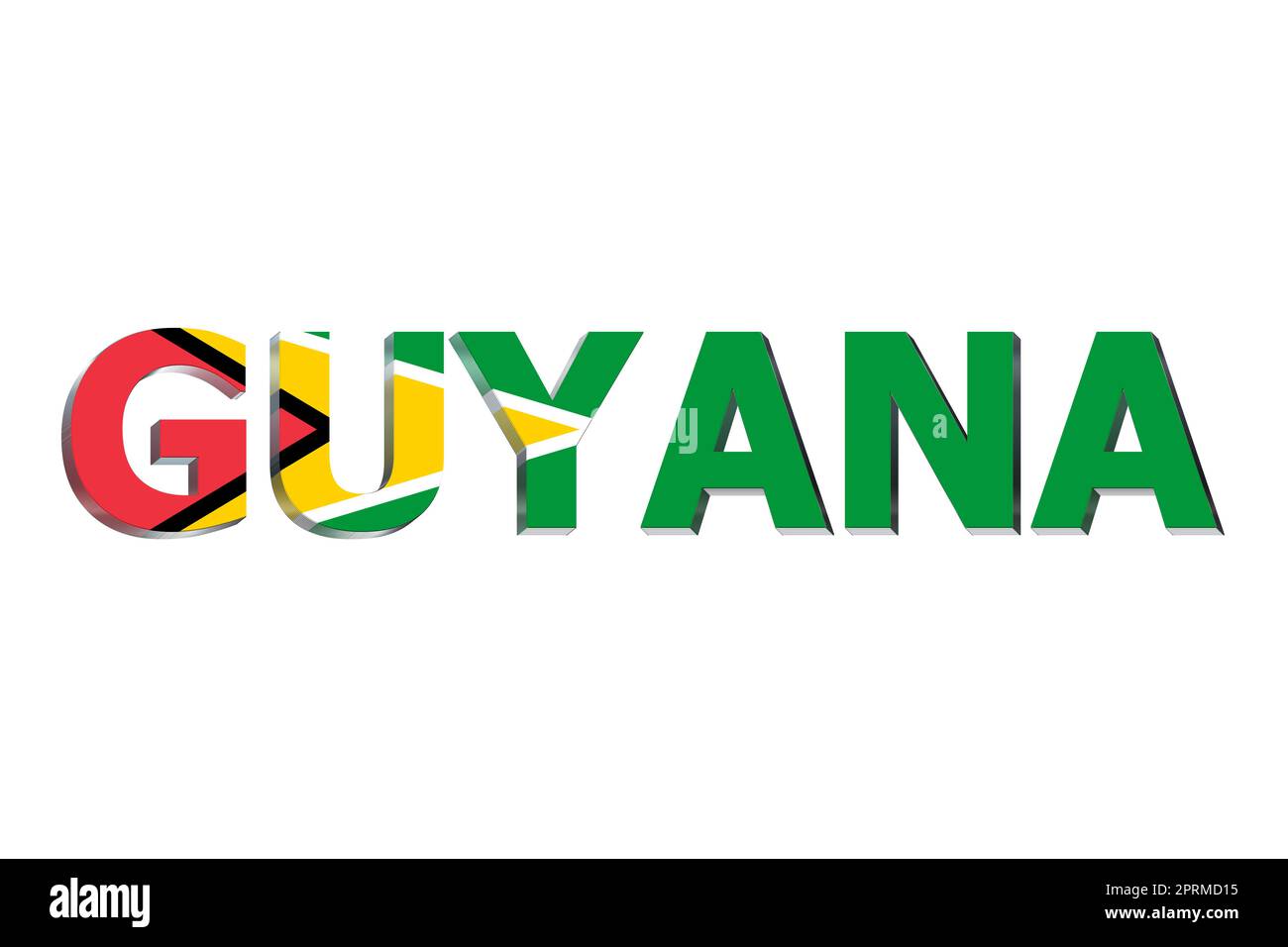 3D Flag of Guyana on a text background Stock Photo - Alamy
