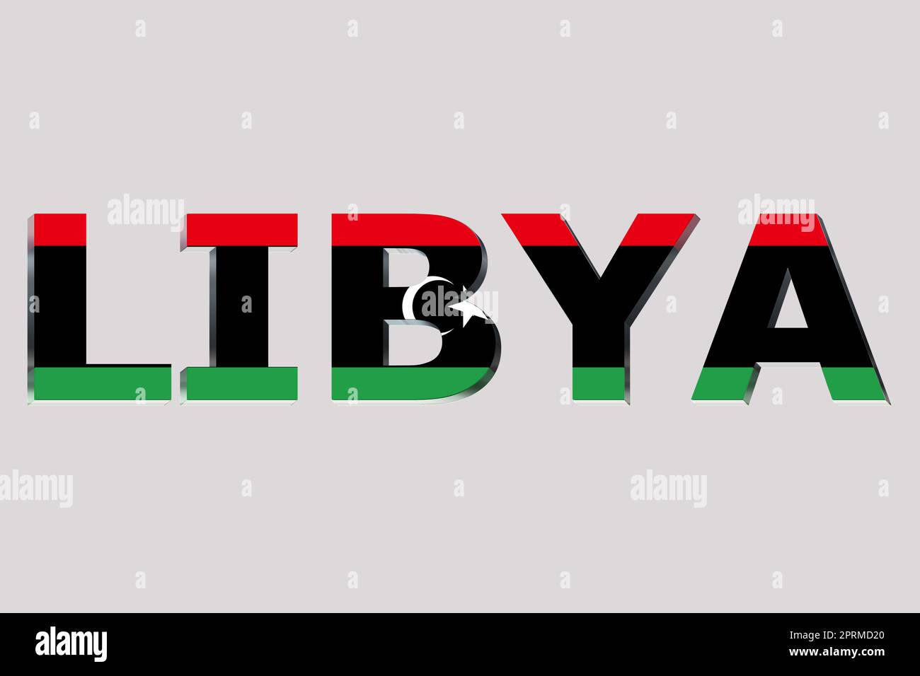 3D Flag of Libya on a text background Stock Photo - Alamy