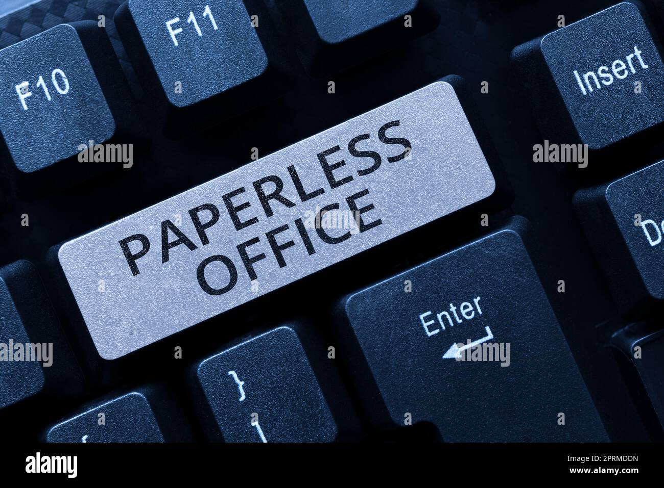 Sign displaying Paperless Office, Business showcase the area in an ...
