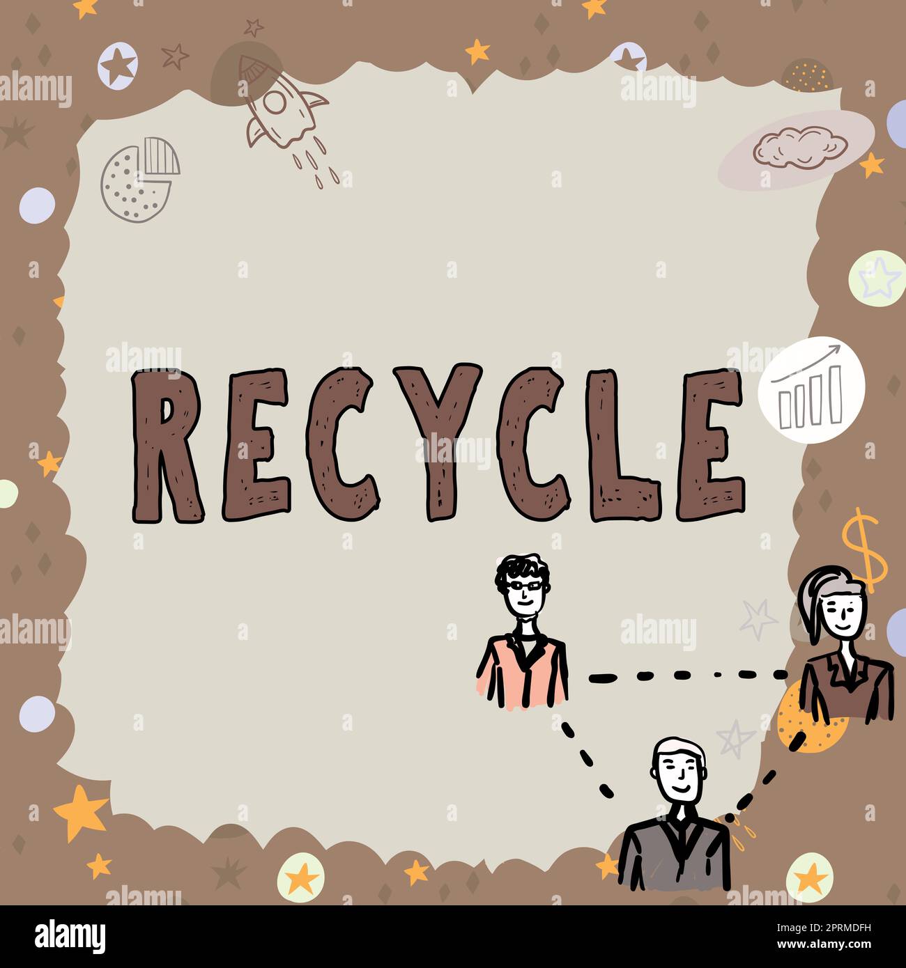 Hand writing sign Recycle, Business overview process of converting ...