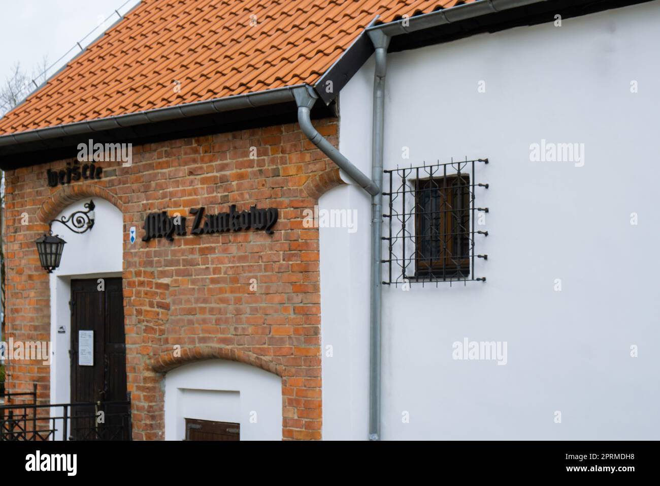 Slupsk Poland April 2023 Weir of the Castle Mill. Old town Tourist ...