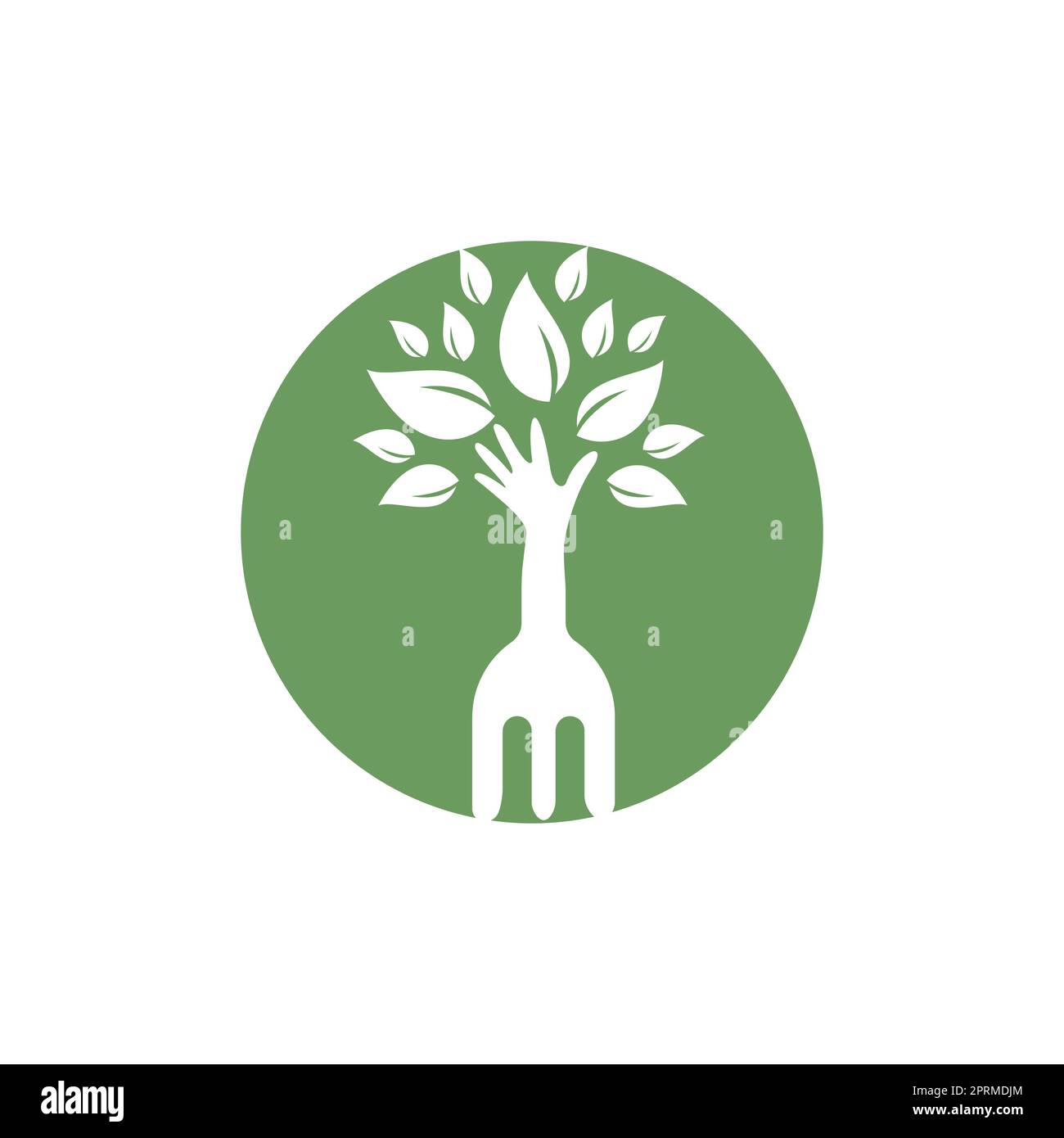 Fork hand tree vector logo design. Restaurant and farming logo concept ...