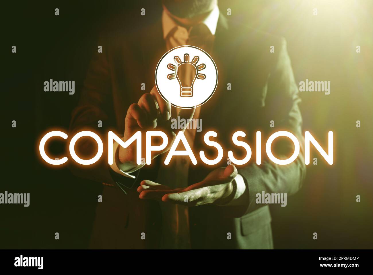 Text caption presenting Compassion, Concept meaning empathy and concern ...