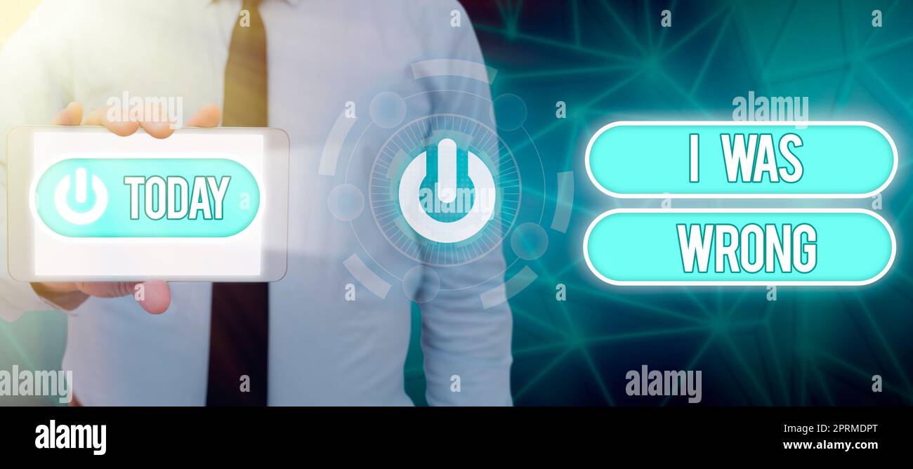 Writing displaying text I Was Wrong. Business concept Acceptance of a ...