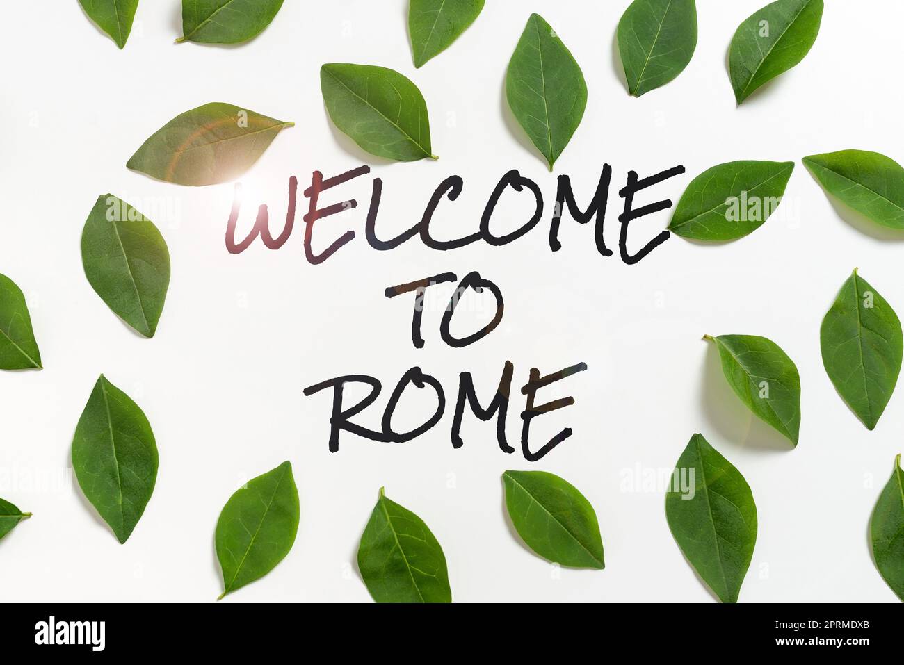 Hand writing sign Welcome To Rome. Business concept Arriving to Italia ...