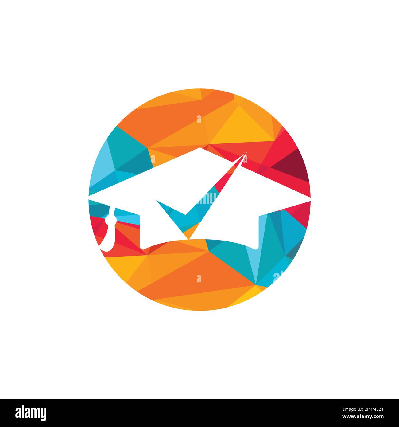 Graduation hat and check mark icon and logo design. Educational and ...