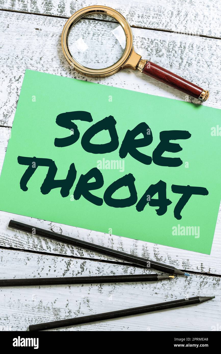 Conceptual caption Sore Throat, Word Written on appreciating something ...