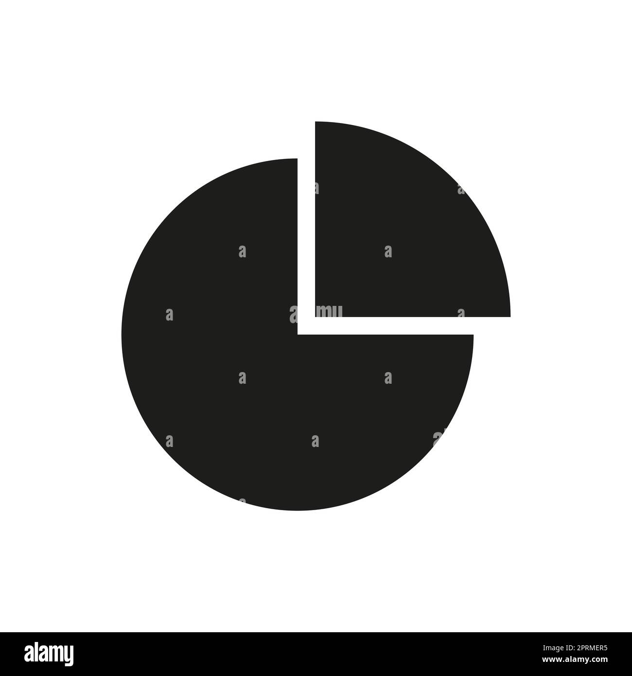 Pie chart black vector icon on white background Stock Vector Image ...