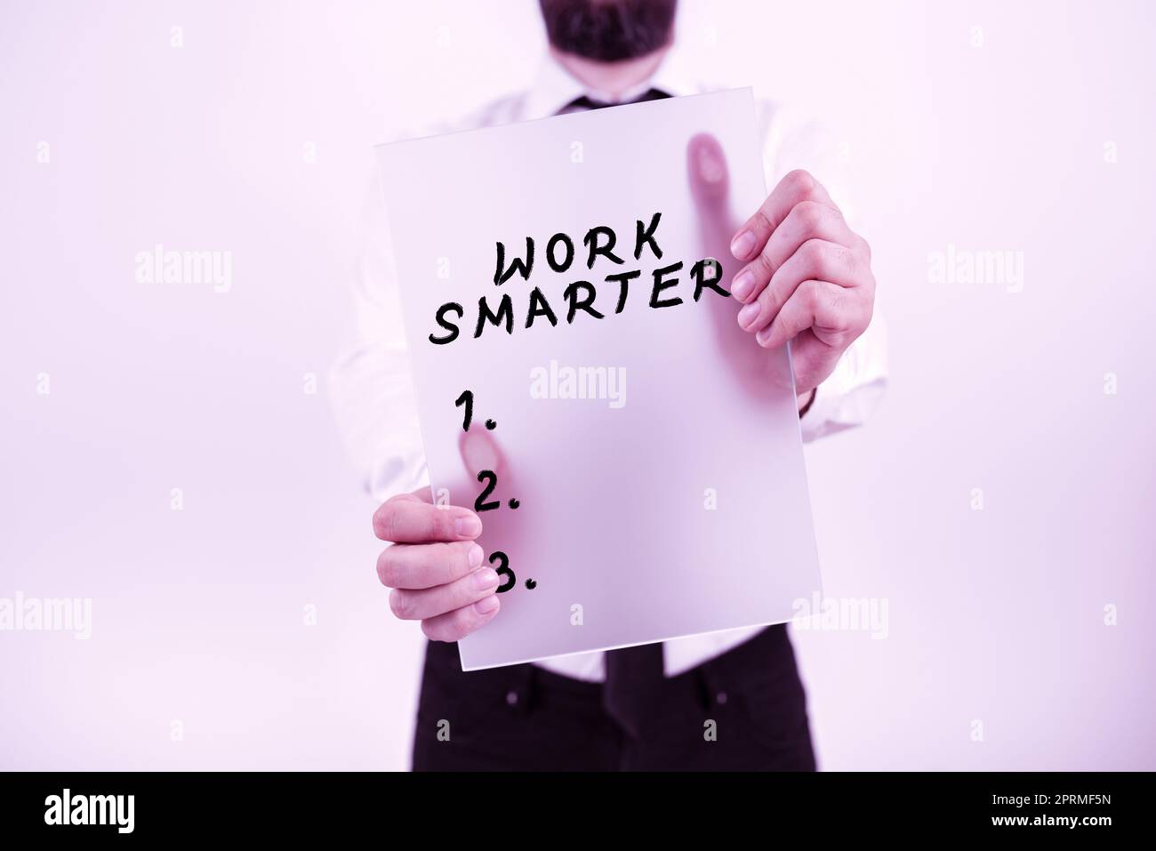 Hand writing sign Work Smarter, Business approach Ask first to avoid ...