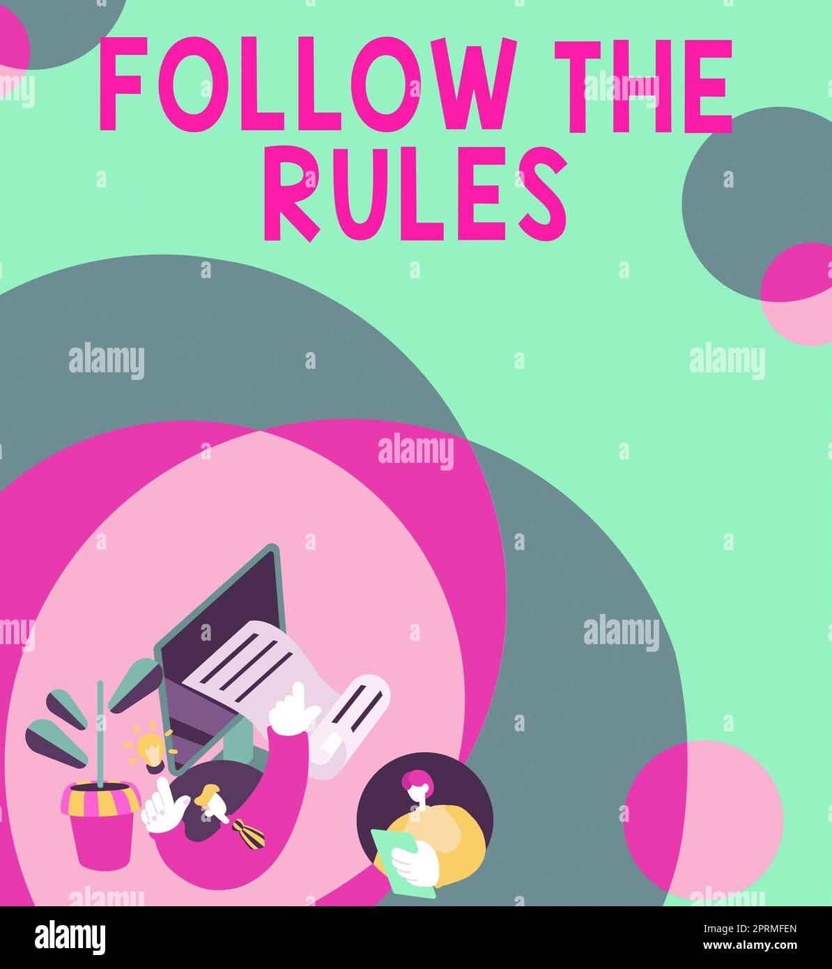 Hand writing sign Follow The Rules, Business approach learn to conform ...