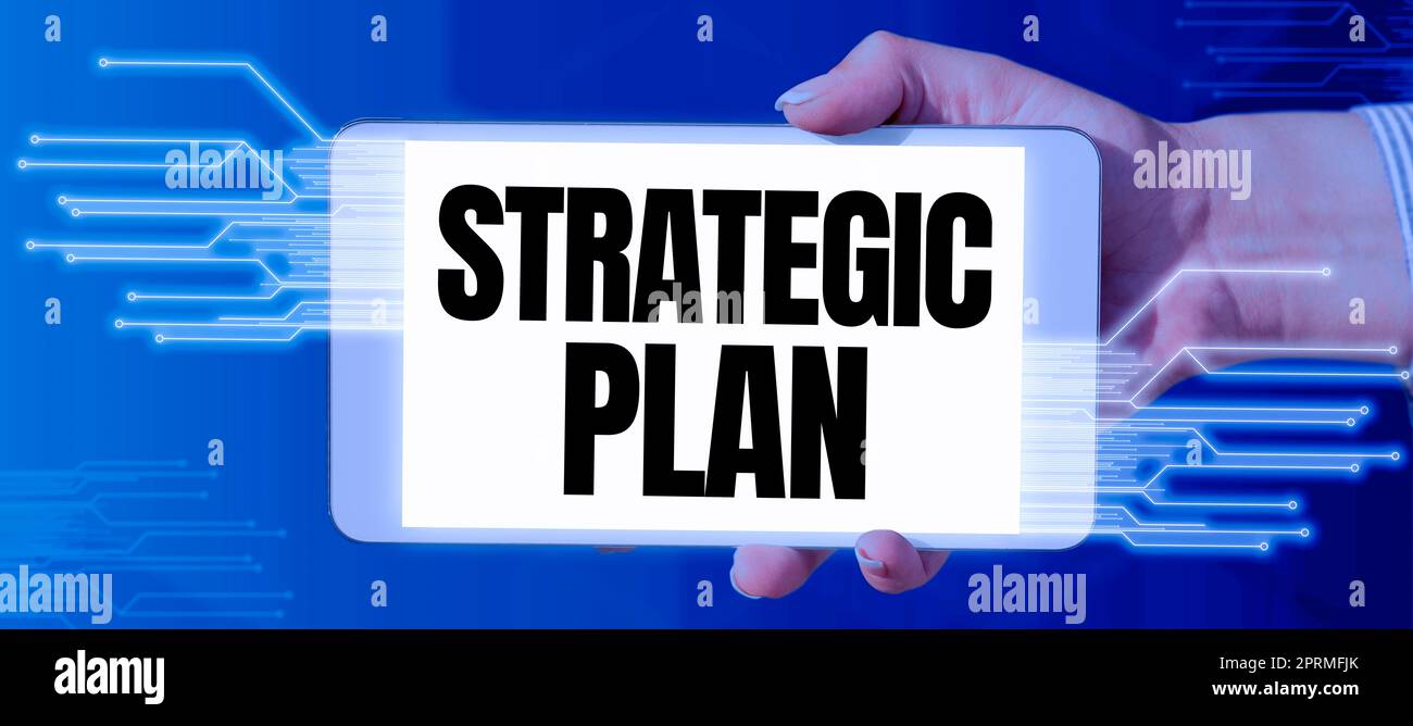Text sign showing Strategic Plan, Business idea the leadership and ...
