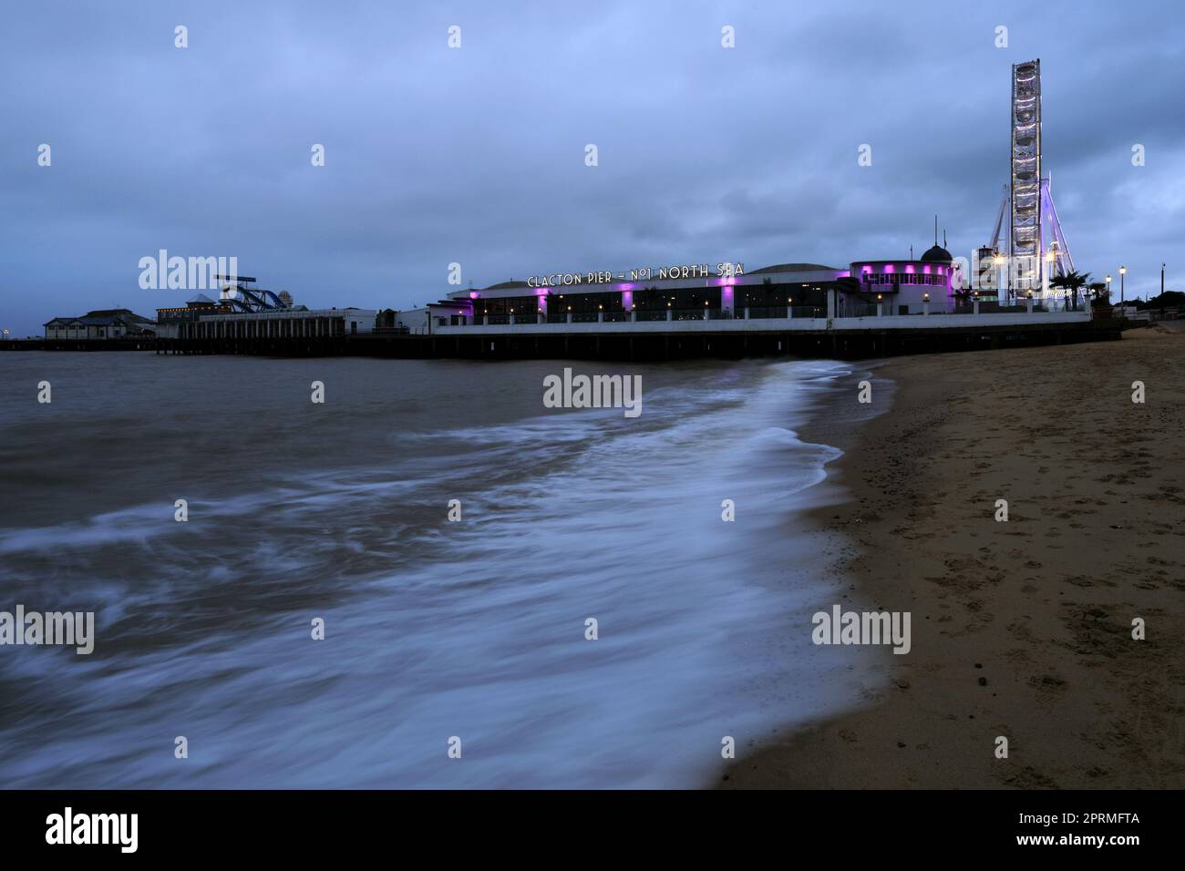 Clacton Pier at night, Clacton-on-Sea, Essex, England, UK Stock Photo ...