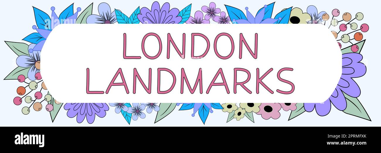 Writing displaying text London Landmarks, Word Written on scientific ...