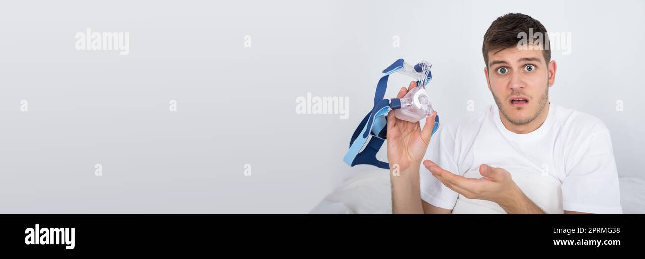 CPAP Machine Sleep Mask. Anti Snoring Treatment Stock Photo - Alamy