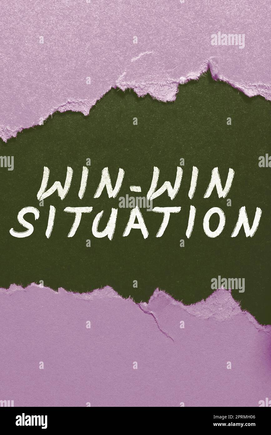 Text sign showing Win Win Situation, Business overview time allocated ...