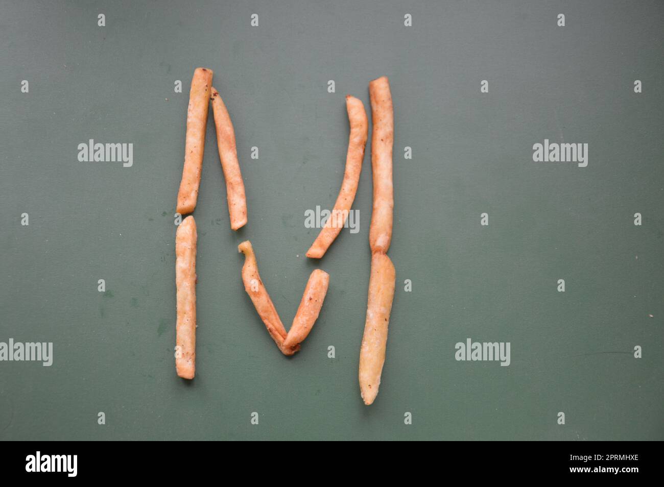 Letters of the english alphabet laid out from french the fries Stock ...