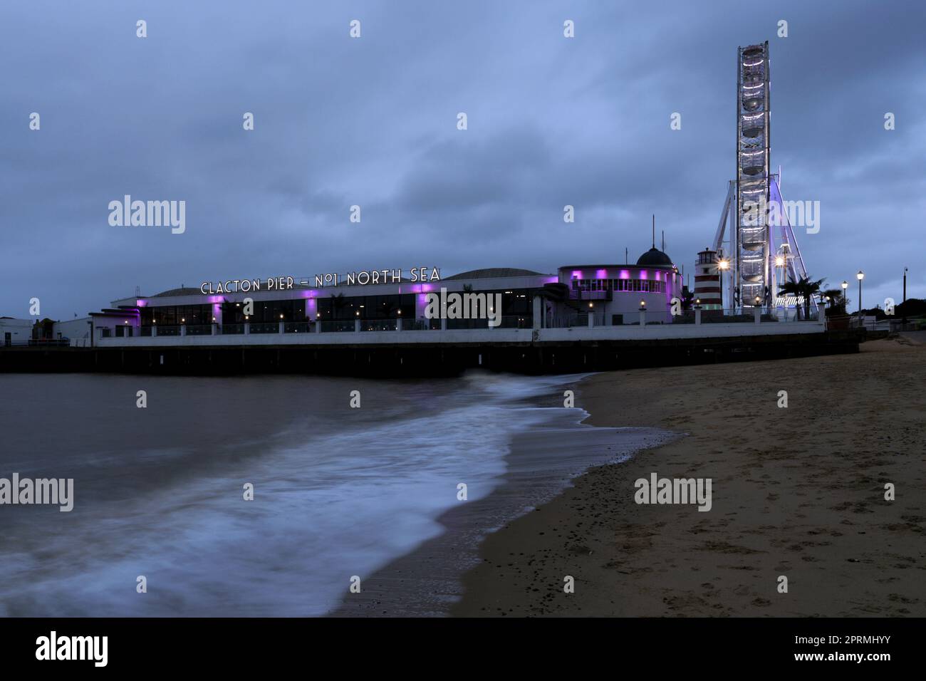 Clacton Pier at night, Clacton-on-Sea, Essex, England, UK Stock Photo ...