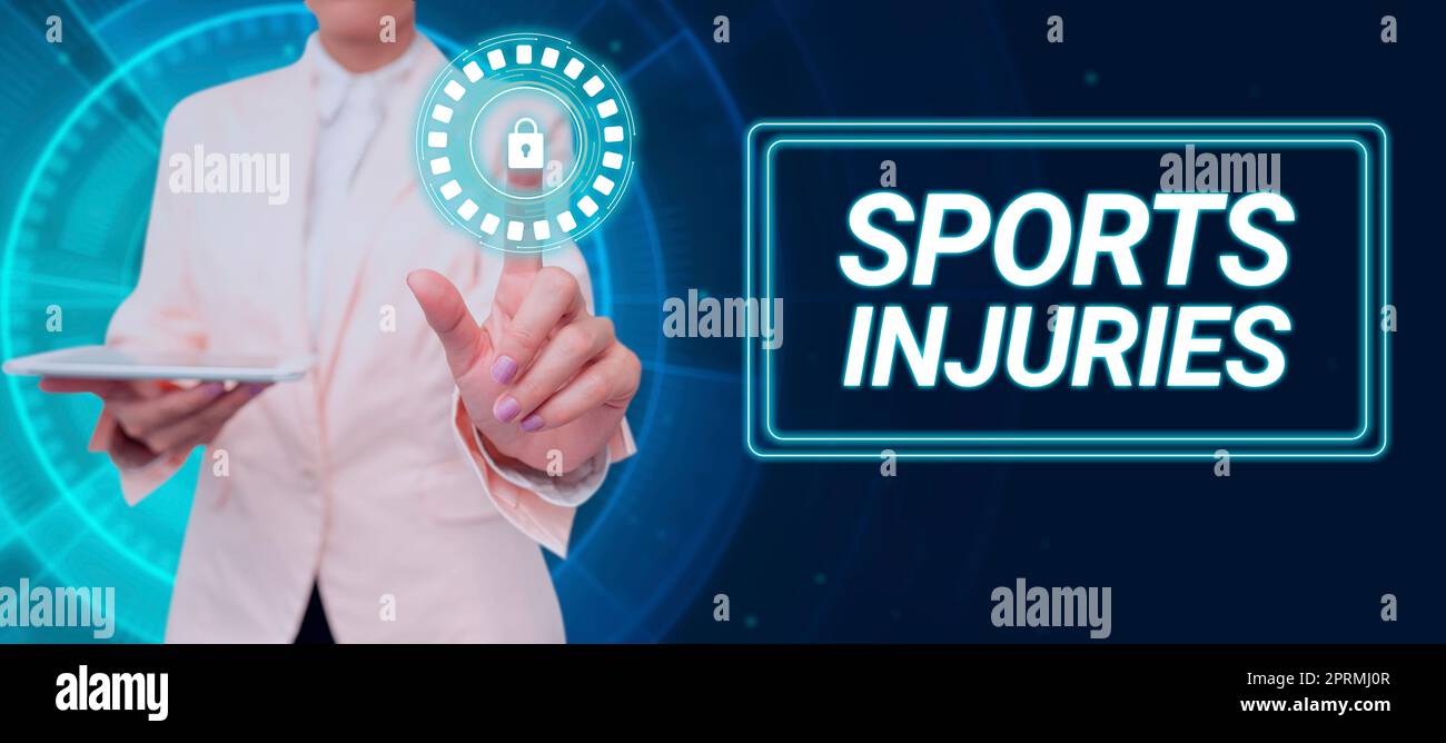 Conceptual caption Sports Injuries, Conceptual photo program that helps ...