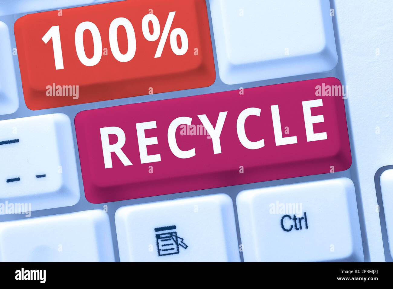 Sign displaying 100 Percent Recycle, Business overview Set of ...