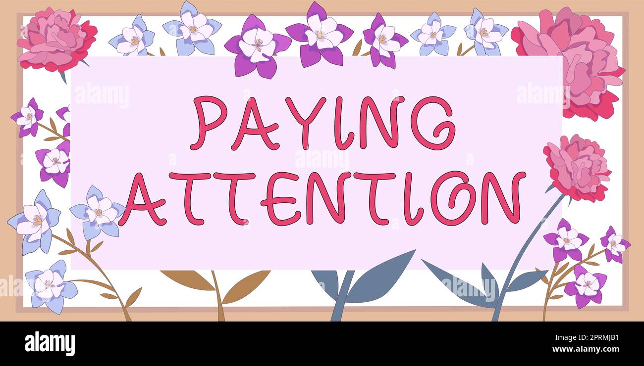 Sign displaying Paying Attention, Word Written on A repair of an asset ...