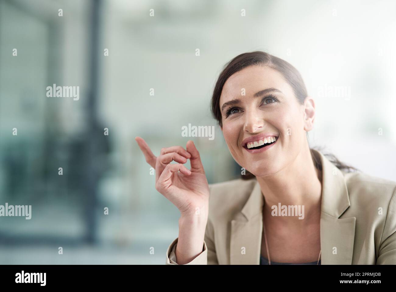 Imagine it, believe it, do it. a professional businesswoman looking ...