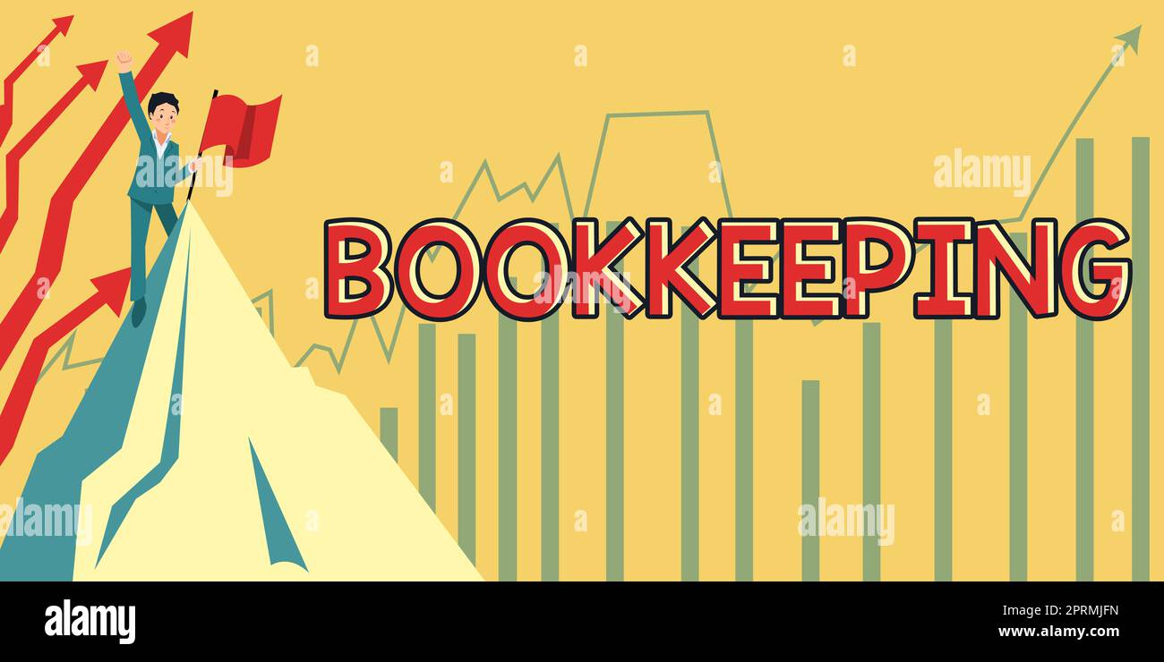 Hand writing sign Bookkeeping, Business idea electronic technology that ...