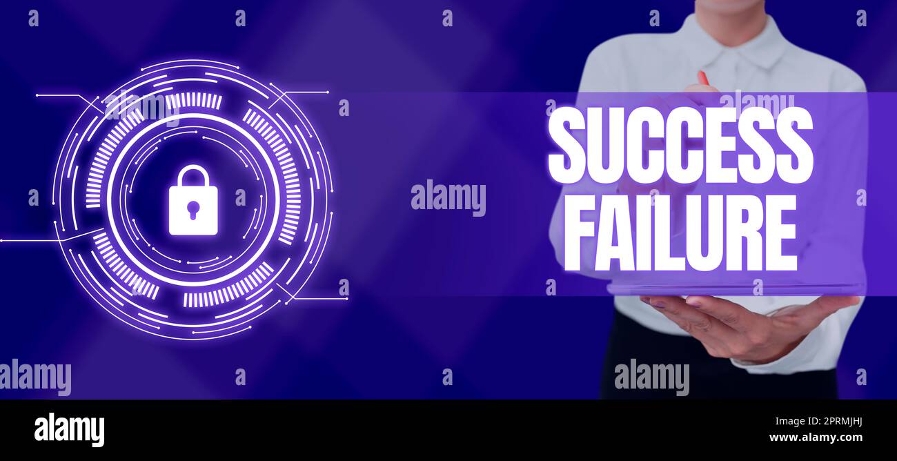 Hand writing sign Success Failure, Word Written on established ways of ...