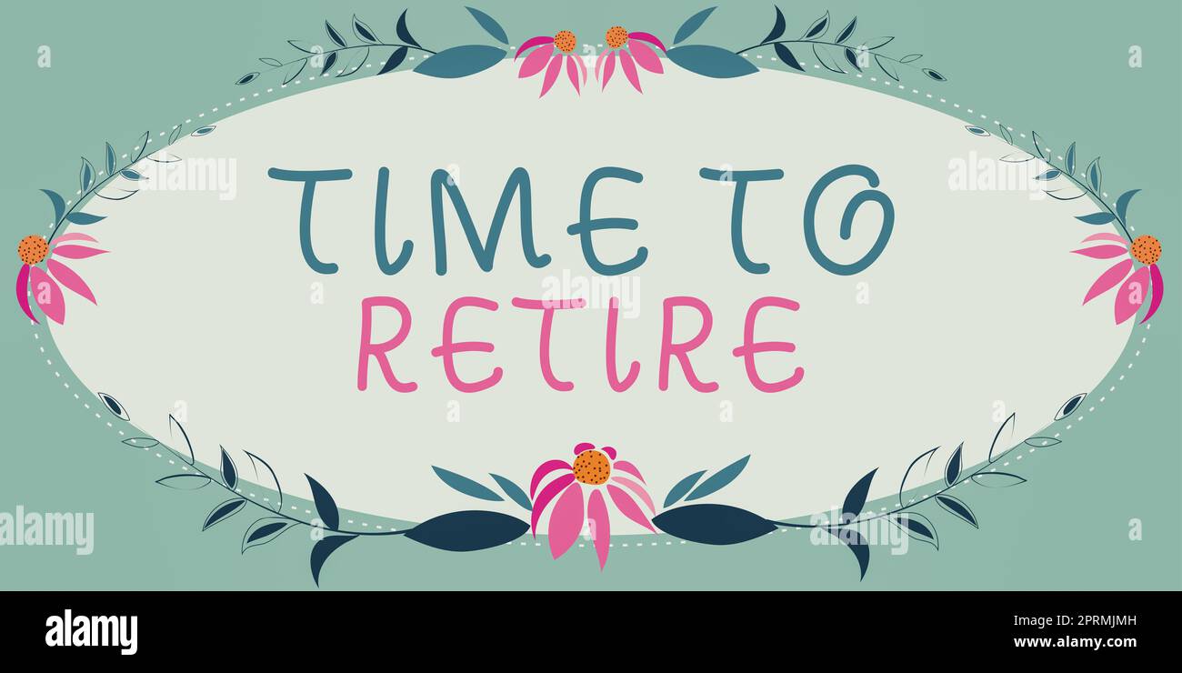Writing displaying text Time To Retire, Conceptual photo a natural ...